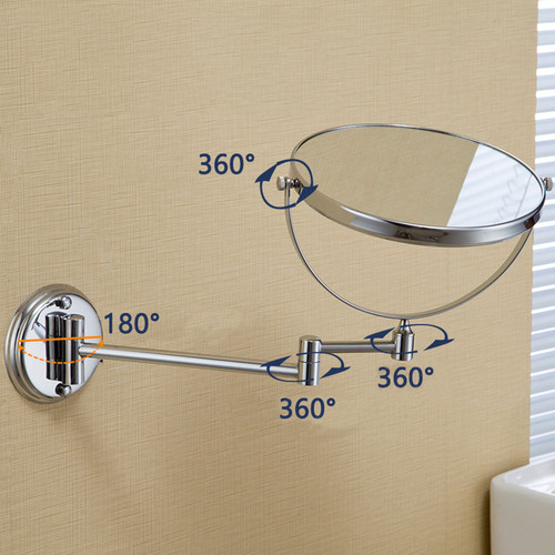 Penelope Round Stainless Steel Shaving Mirror | Temple & Webster