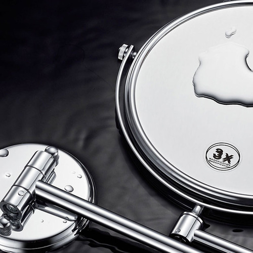 Penelope Round Stainless Steel Shaving Mirror | Temple & Webster