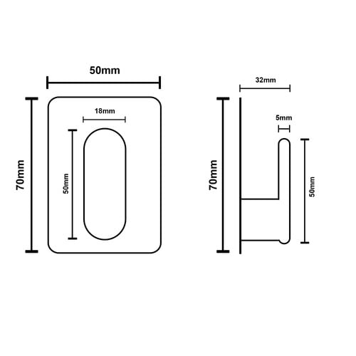 TimeTreasureHome Ollie Black Aluminium Alloy Robe Hook | Temple & Webster