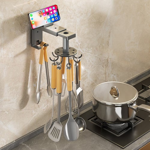 Wall Mounted Swivel Utensil Rack Organiser | Temple & Webster