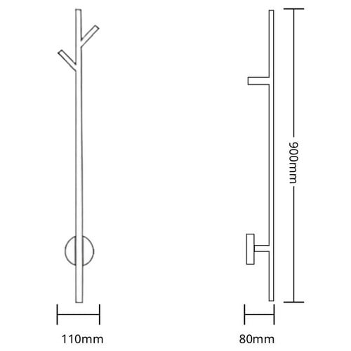 EZY FIT 900mm Heated Vertical Towel Bar with 2 Hooks | Temple & Webster