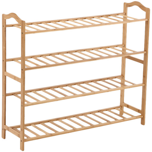 Oakleigh Home Natural Madeline 4 Tier Bamboo Shoe Rack | Temple & Webster