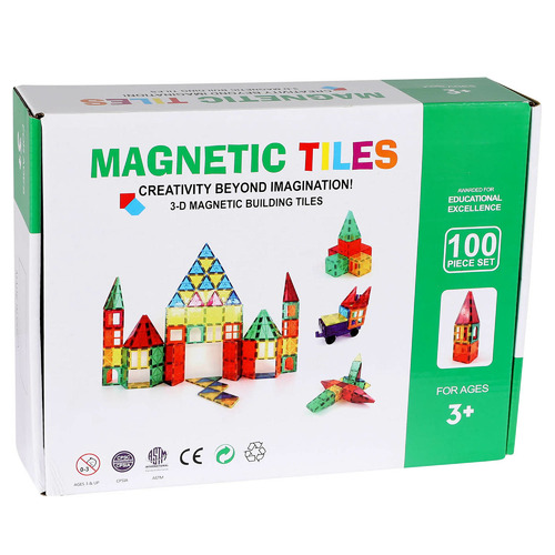 Oakleigh Home Kids' 100 Piece McNeil Magnetic Building Tile Set ...