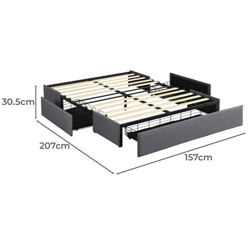 Oakleigh Home Declan Bed Base with Storage Drawers | Temple & Webster