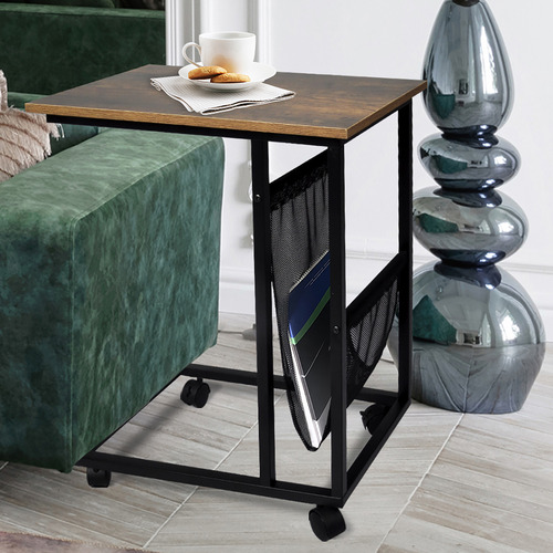 Oakleigh Home Fergus Side Table with Wheels Temple Webster