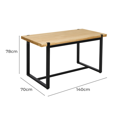 Oakleigh Home 140cm Stamp Pine Wood & Metal Dining Table | Temple & Webster