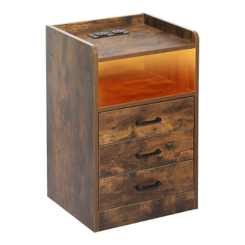 Oakleigh Home Ulric LED Bedside Table with USB Port & Outlet | Temple ...