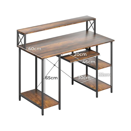 Oakleigh Home Pietro Computer Desk with Shelves | Temple & Webster