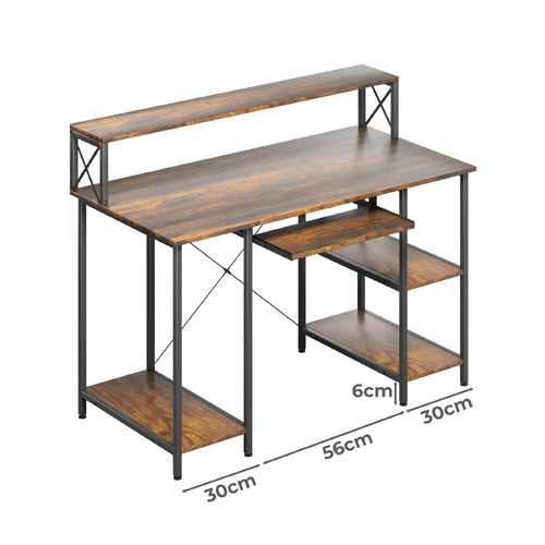 Oakleigh Home Pietro Computer Desk with Shelves | Temple & Webster