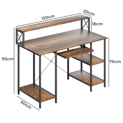 Oakleigh Home Pietro Computer Desk with Shelves | Temple & Webster