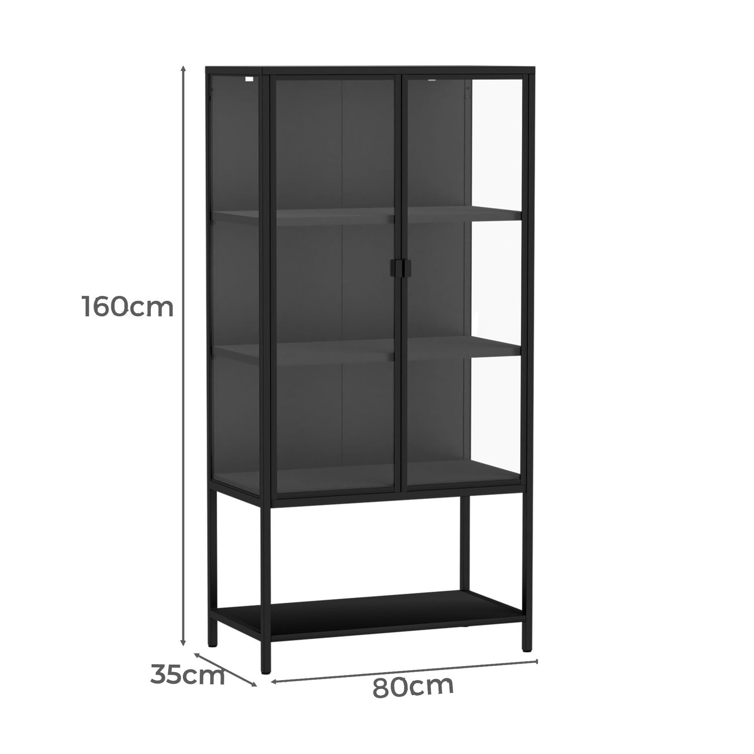 Oakleigh Home Atilla 4 Tier 2 Door Display Cabinet | Temple & Webster