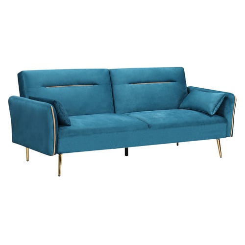 Cassia 2 Seater Single Velvet Sofa Bed | Temple & Webster