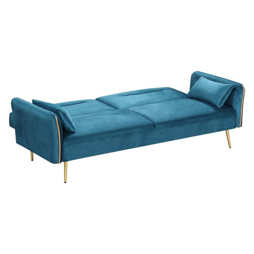 Cassia 2 Seater Single Velvet Sofa Bed | Temple & Webster