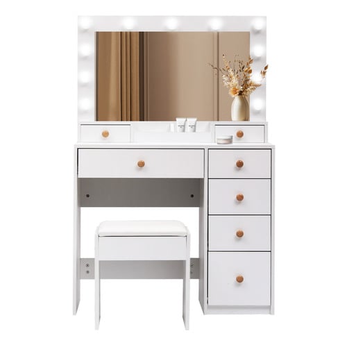 Oakleigh Home Chiqui LED Dressing Table & Stool Set | Temple & Webster