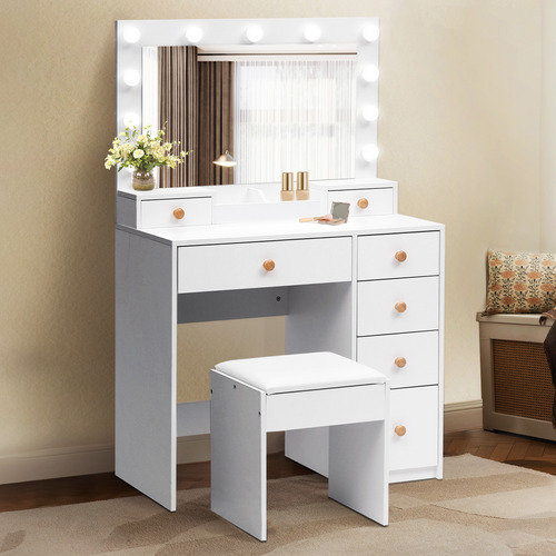 Oakleigh Home Chiqui LED Dressing Table & Stool Set | Temple & Webster