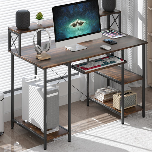 Oakleigh Home Pietro Computer Desk with Shelves | Temple & Webster