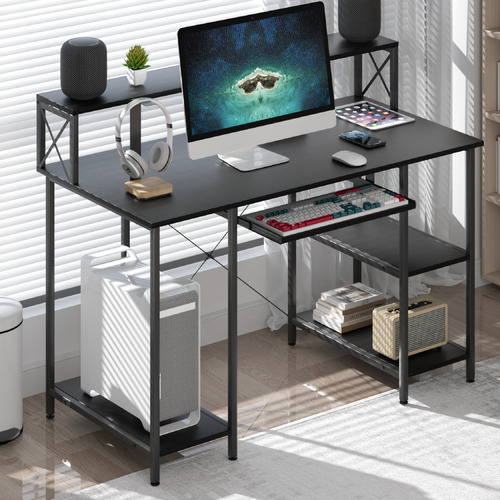Oakleigh Home Pietro Computer Desk with Shelves | Temple & Webster