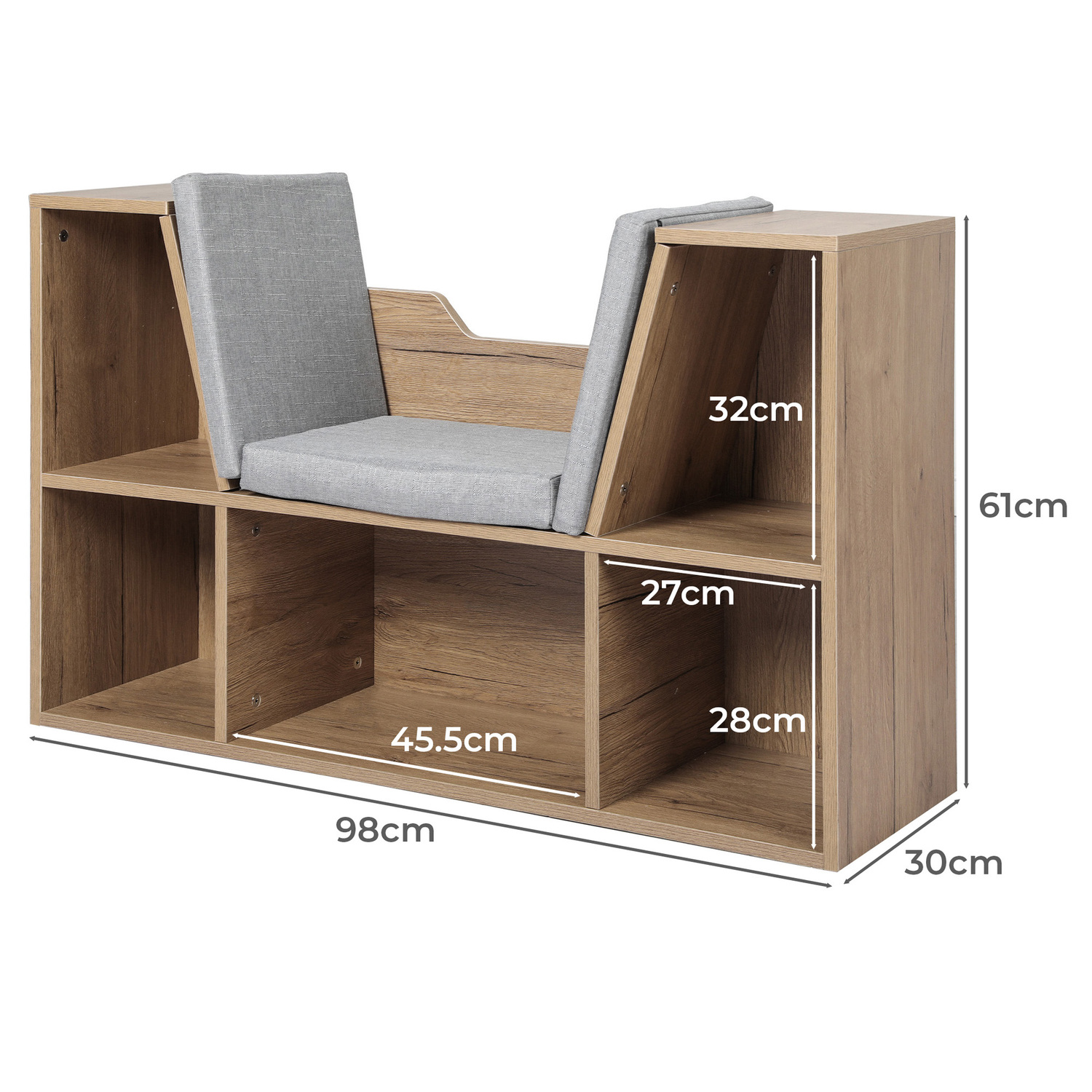 Oakleigh Home Kids' Rusticus Bookcase with Reading Nook | Temple & Webster