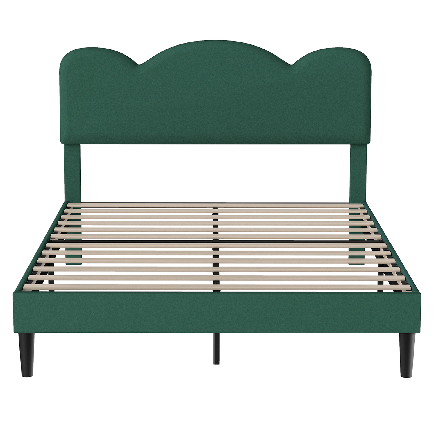 Green Kyler Upholstered Queen Bed Frame | Temple & Webster