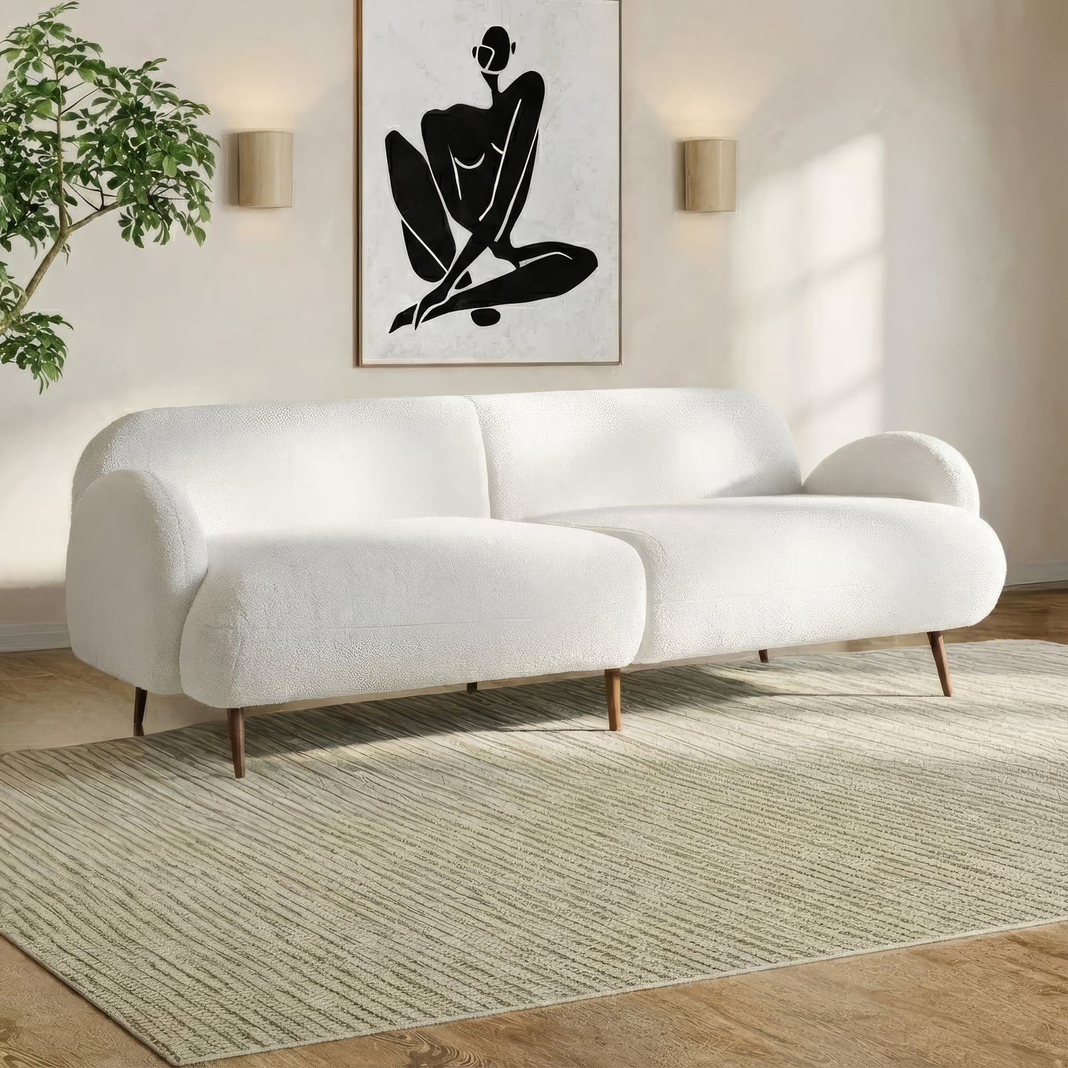 Oakleigh Home Greer 3 Seater Upholstered Sofa | Temple & Webster