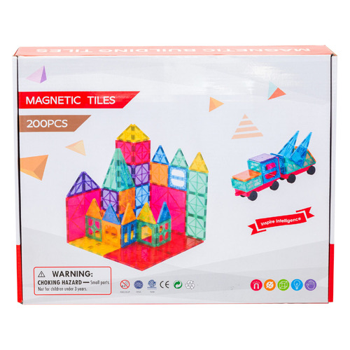 GemToys Gem Toys 200 Piece Magnetic Tile Set | Temple & Webster
