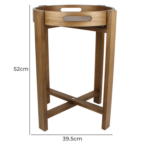 Papaya&Patina Minlaton Pauwolnia Wood Side Table | Temple & Webster