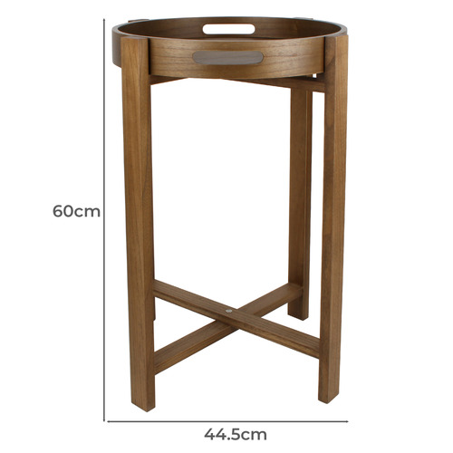 Papaya&Patina Minlaton Pauwolnia Wood Side Table | Temple & Webster