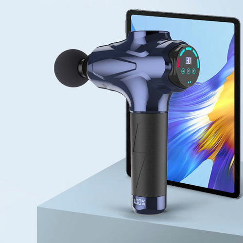 GraftonHomeGoods Blue 12.6V Massage Gun with 10 Heads | Temple & Webster