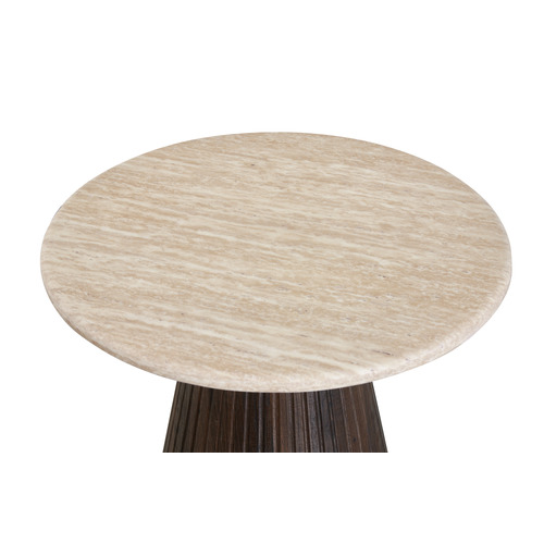 Theia Travertine-Look Side Table | Temple & Webster