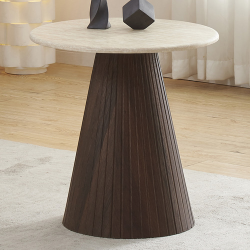 Theia Travertine-Look Side Table | Temple & Webster