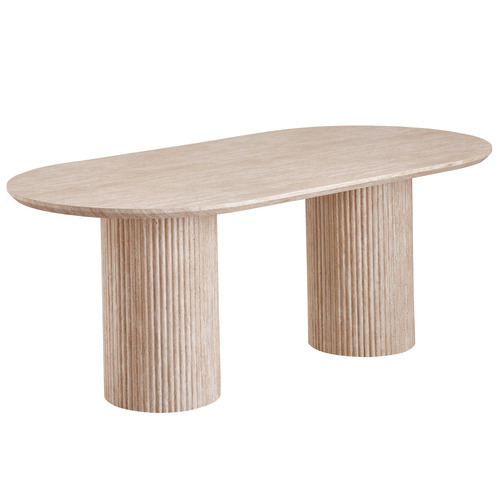 Thalia Travertine-Look Dining Table | Temple & Webster