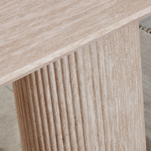 Thalia Travertine-Look Dining Table | Temple & Webster