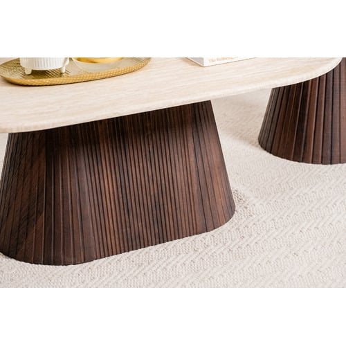 Keys Road Designs Theia Travertine-Look Coffee Table | Temple & Webster
