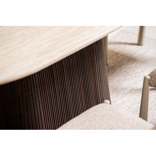 Theia Travertine-Look Dining Table | Temple & Webster