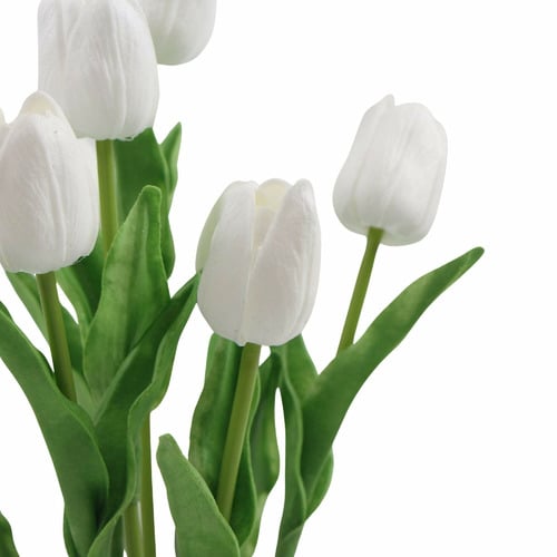 BotanicArtisan 35cm Potted Faux White Tulip Arrangement | Temple & Webster