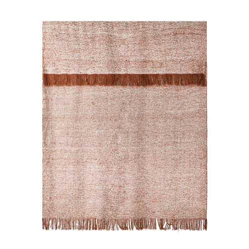 Brown Leo Textured Wool-Blend Throw | Temple & Webster