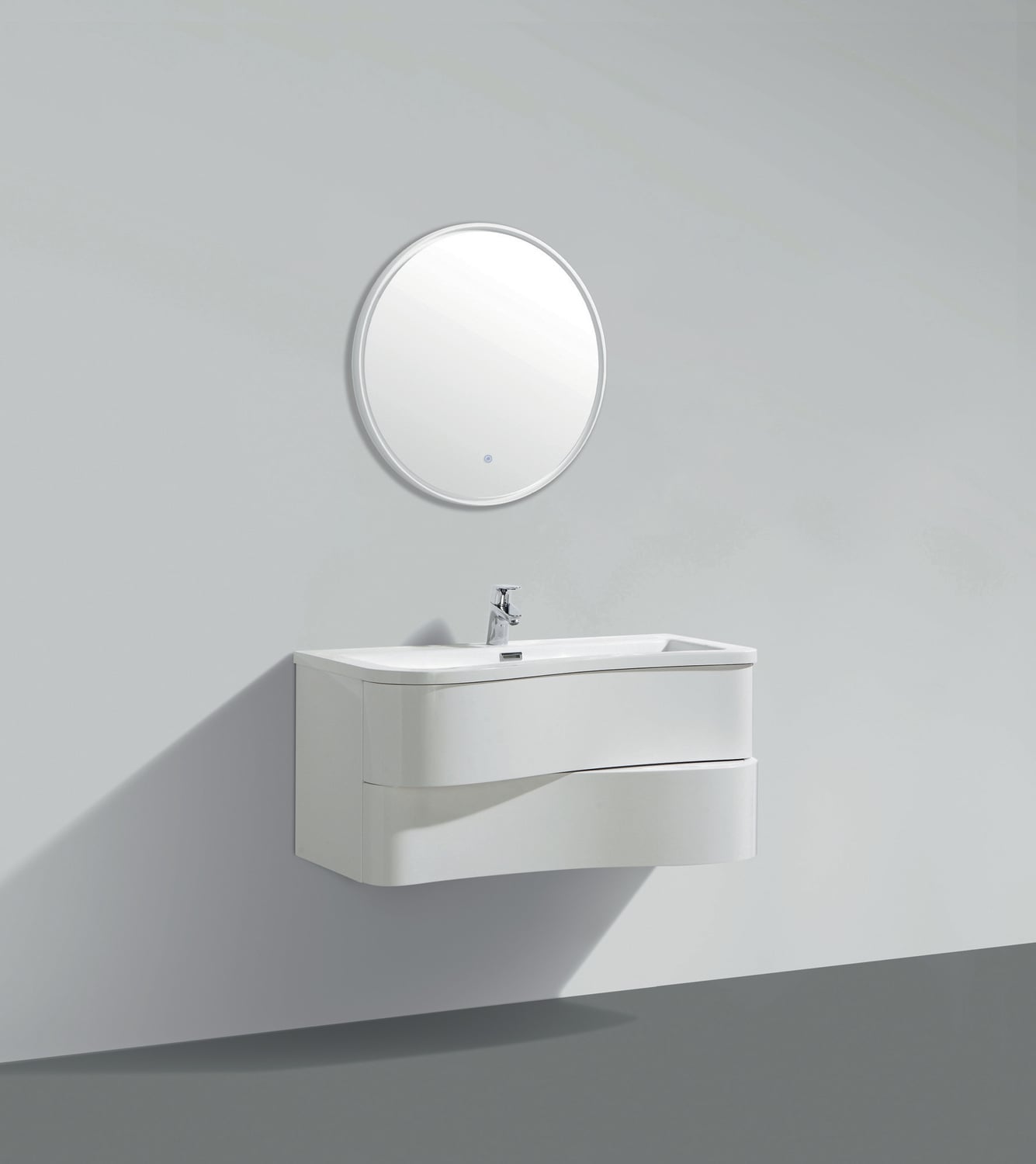 Marmo Round LED Mirror | Temple & Webster