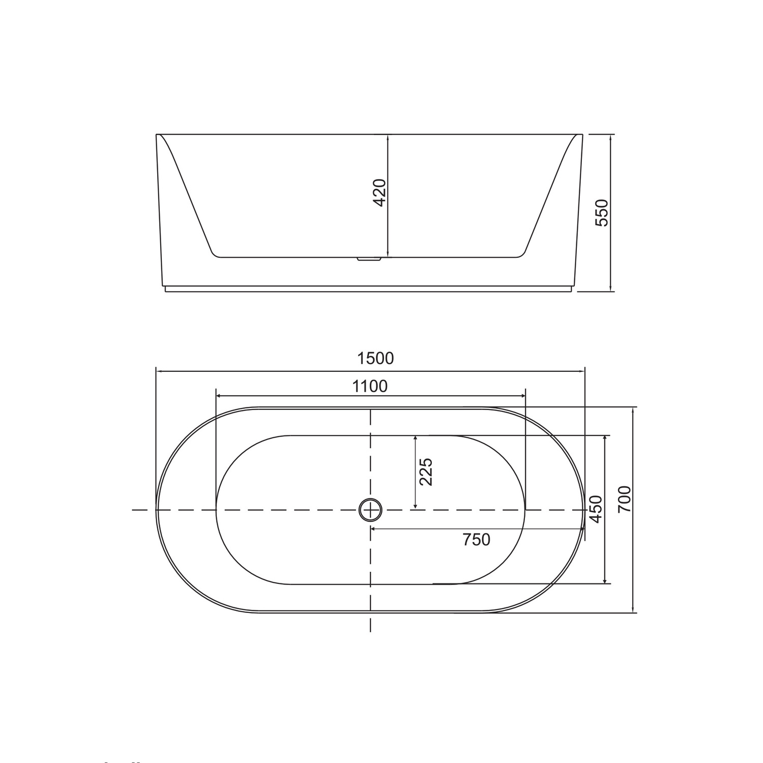 Berg Oval Freestanding Bath | Temple & Webster