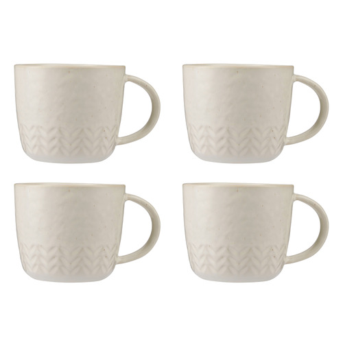 The Mug Club Nordic Chevron Waves 400ml Stoneware Mugs | Temple & Webster