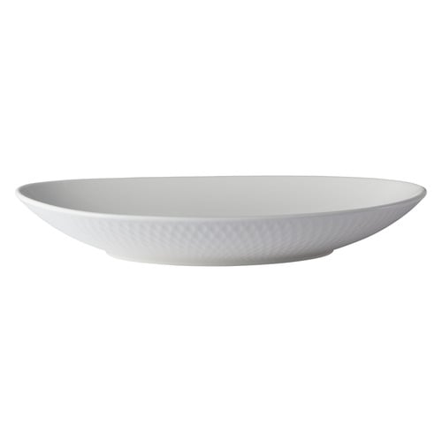White Basics Diamonds Porcelain Oval Serving Bowls | Temple & Webster