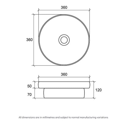 EightQuarters Essence 360mm Round Ceramic Semi-Inset Basin | Temple ...