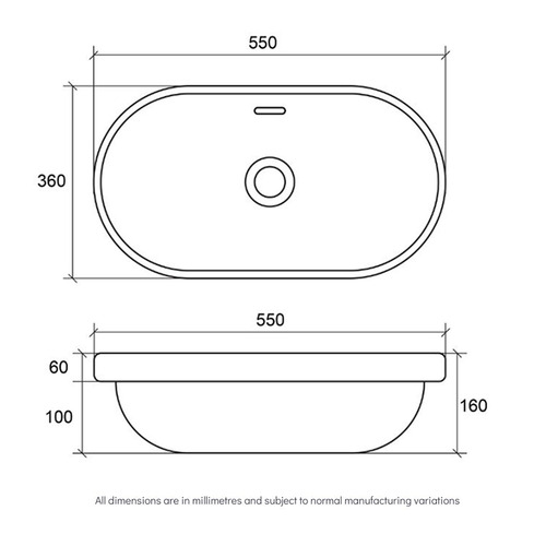 Essence 550mm Ceramic Semi-Inset Basin | Temple & Webster