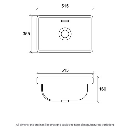EightQuarters Essence 515mm Ceramic Semi-Inset Basin | Temple & Webster