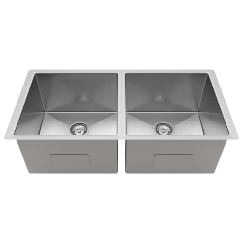 EightQuarters Henley 770mm Double Stainless Steel Kitchen Sink Package ...