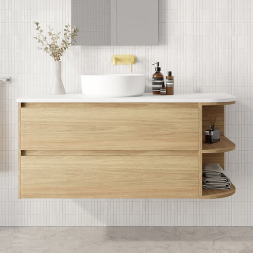 Avion 1200mm Wall Hung Single Vanity with Solid Surface Countertop ...