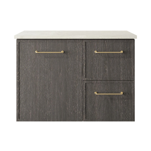 Hamilton 750mm Wall Hung Single Vanity with Solid Surface Countertop ...