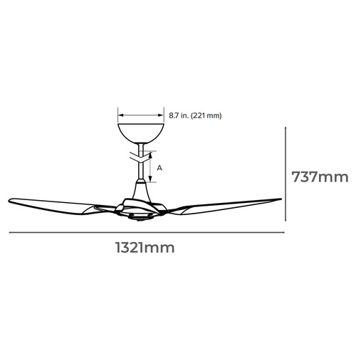 132 Haiku I Universal Mount DC Ceiling Fan | Temple & Webster