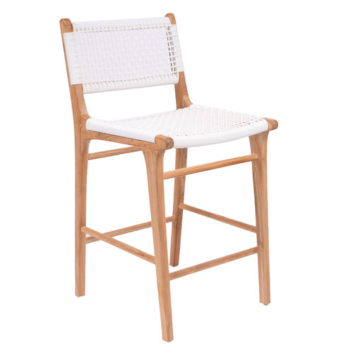 LilaInteriors 65cm Zen Teak Wood Outdoor Counter Stool | Temple & Webster