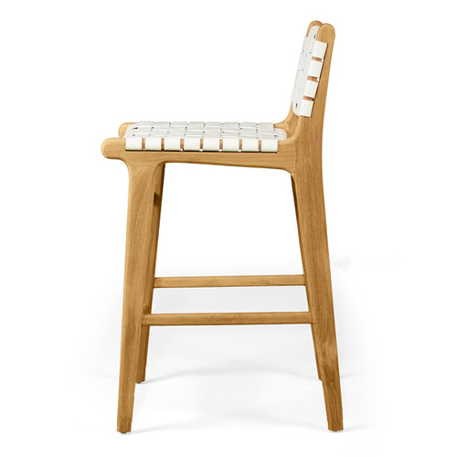 LilaInteriors 65cm Pasadena Woven Leather Counter Stool | Temple & Webster