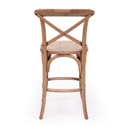 65cm Cross Back Oak Wood Counter Stool | Temple & Webster